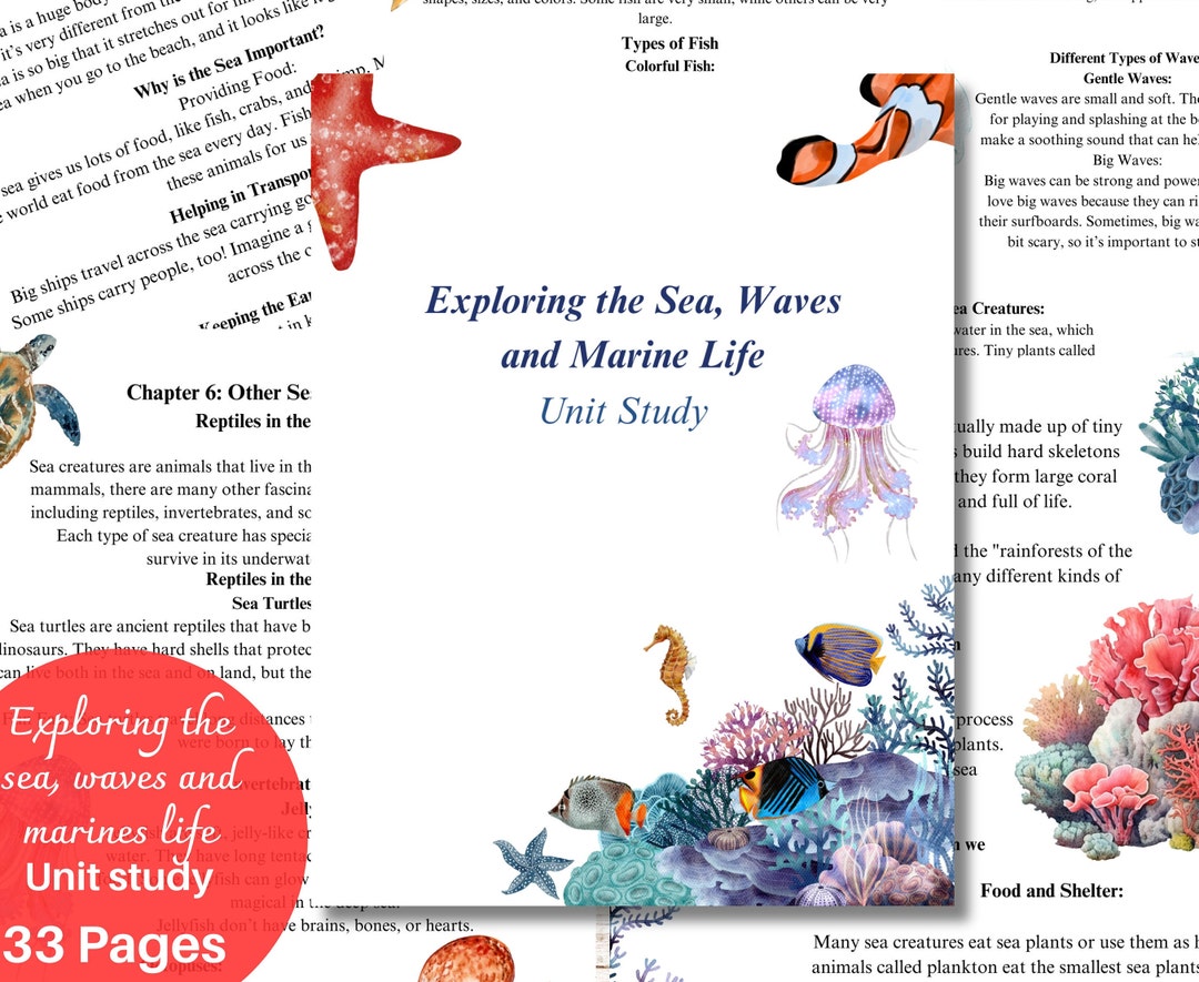 Exploring the Sea, Waves and Marine Life, Unit Study for Children 3-6 ...
