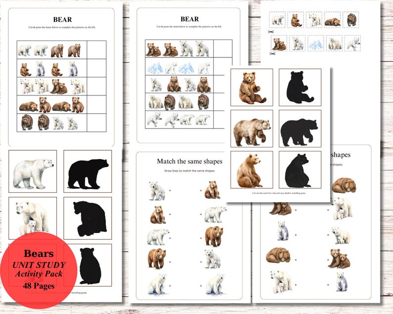 Brown Bear and Polar Bear Unit Study and Activity Pack, for Children 3 ...