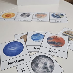 Solar System Flashcards | Montessori Cards | Printable Solar System ...