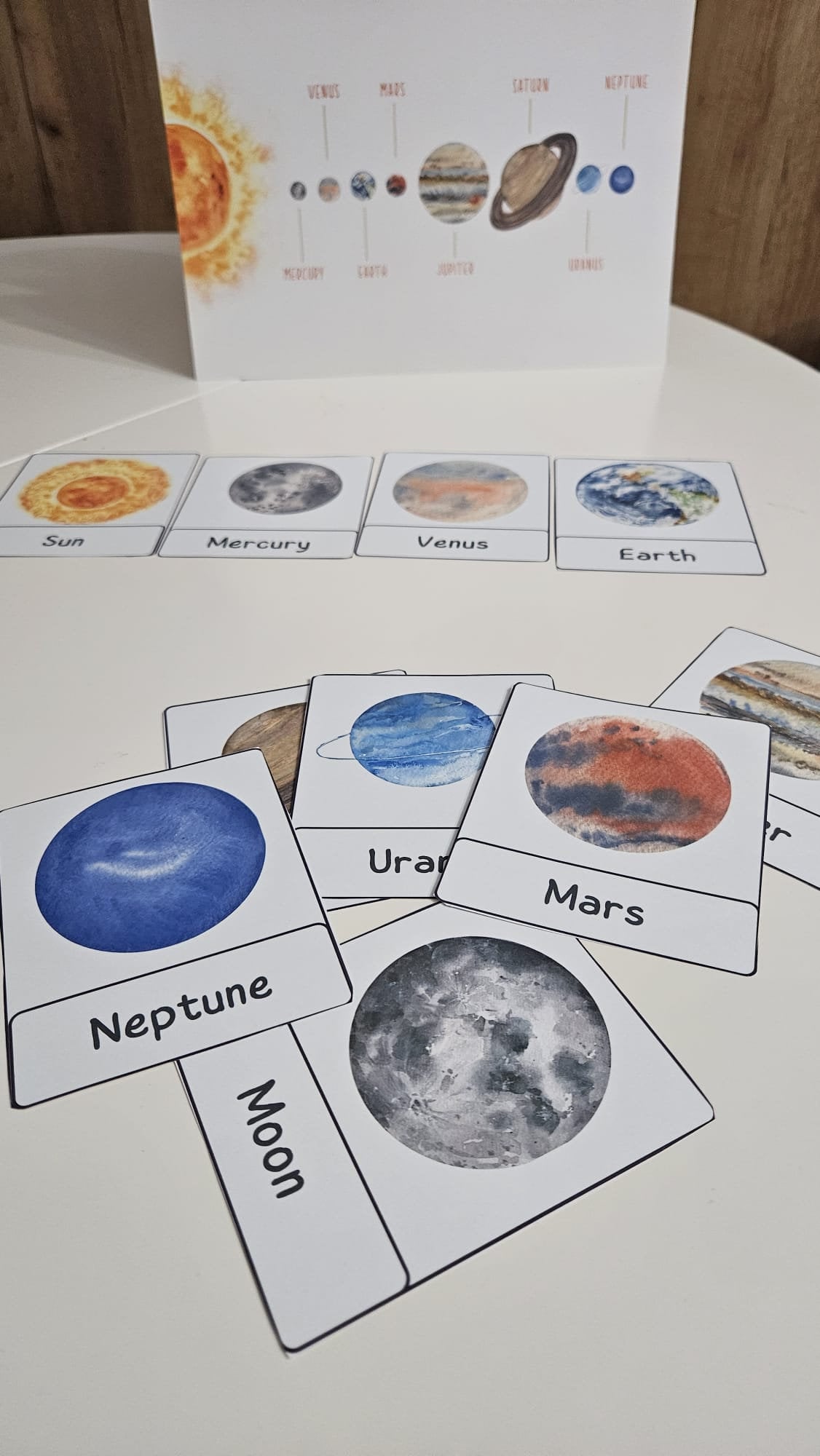 Solar System Flashcards Montessori Cards Printable Solar System Cards ...