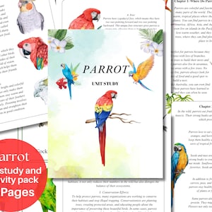 PARROT Unit Study, Anatomy, Handwriting, Learning Materials ...