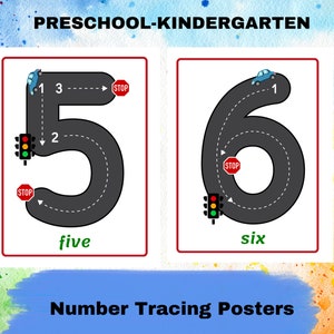 Numbers Printable Road Mat for Boys, Tracing Activity for Toddler and ...