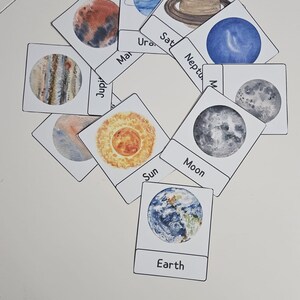 Solar System Flashcards | Montessori Cards | Printable Solar System ...