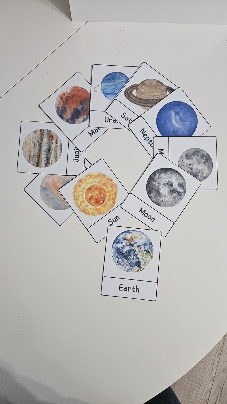 Solar System Flashcards | Montessori Cards | Printable Solar System ...
