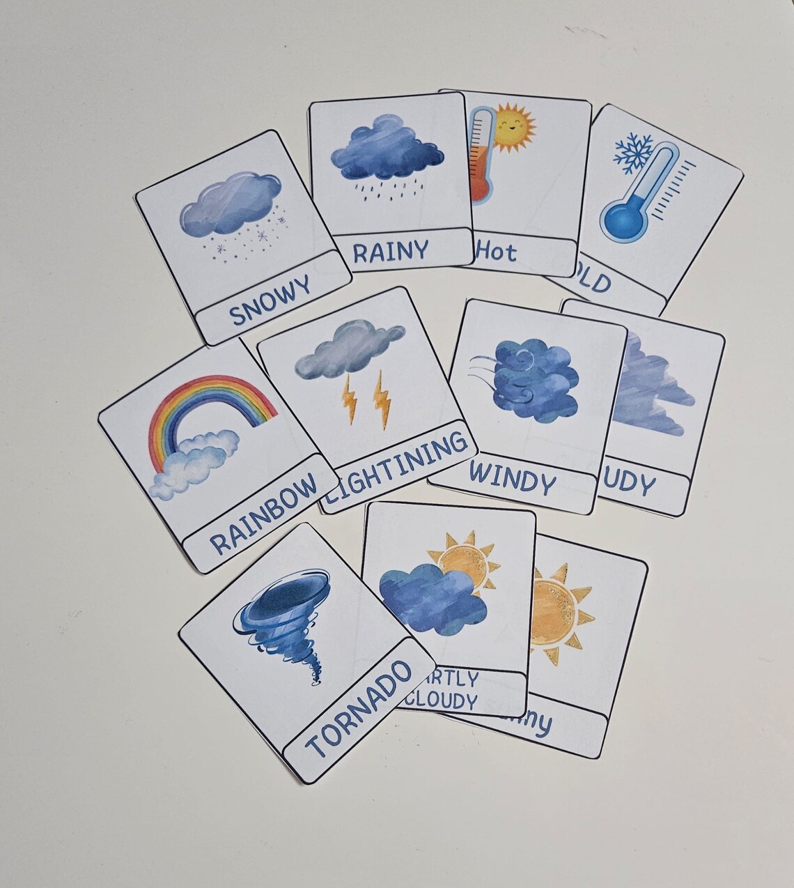 Weather Cards, Weather Cube. Weather Game. Montessori Flashcards. Pre ...