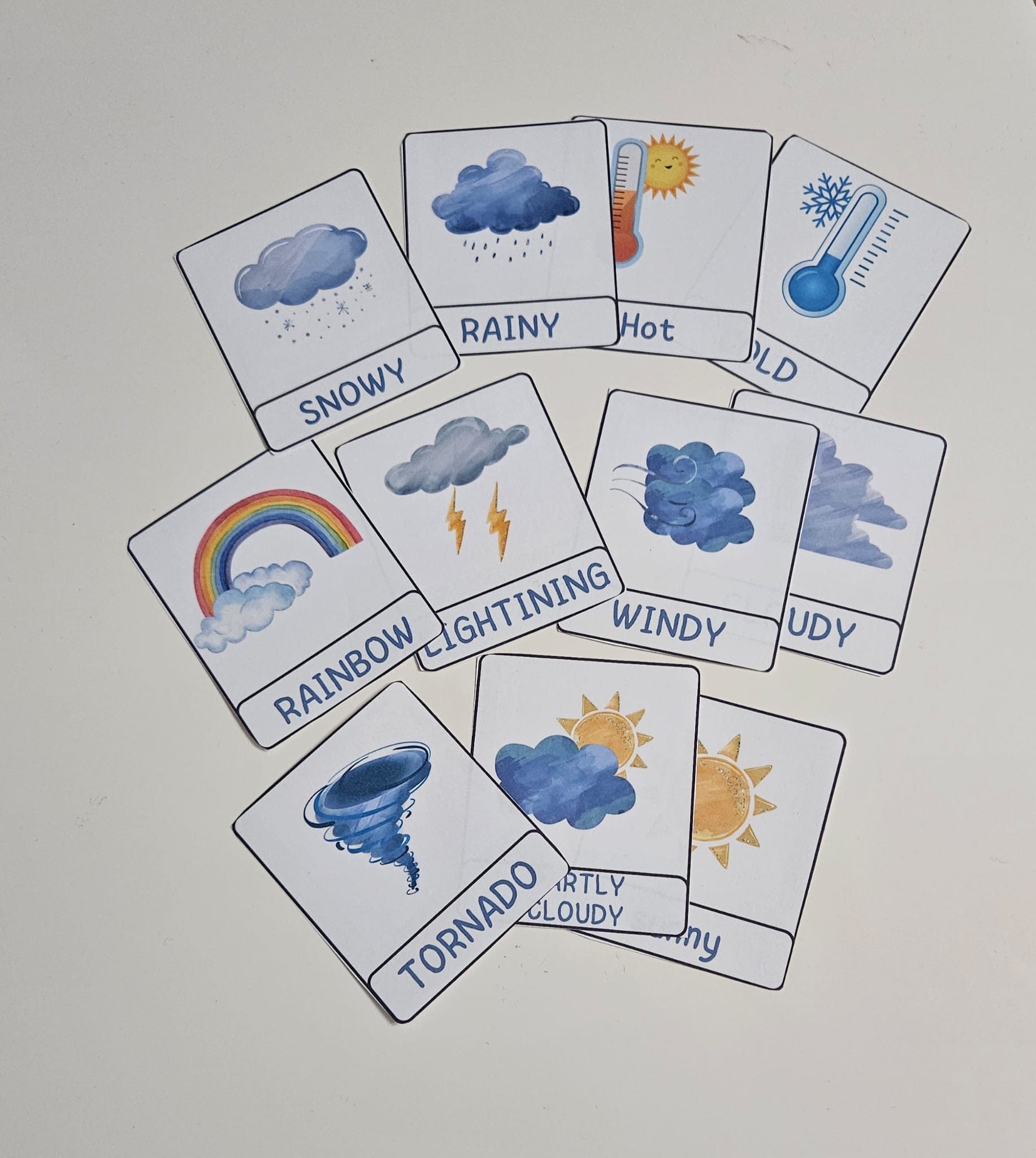 Weather Cards, Weather Cube. Weather Game. Montessori Flashcards. Pre ...