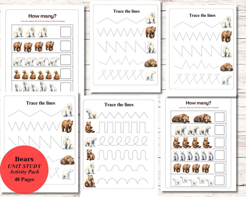 Brown Bear and Polar Bear Unit Study and Activity Pack, for Children 3 ...