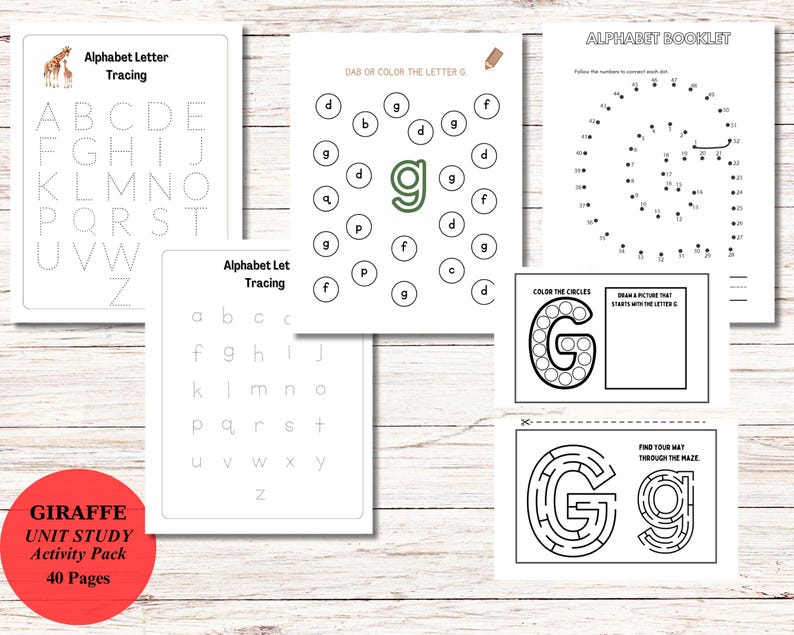 Giraffe Unit Study, Activity Pack, Homeschool Printable (PDF) - Etsy