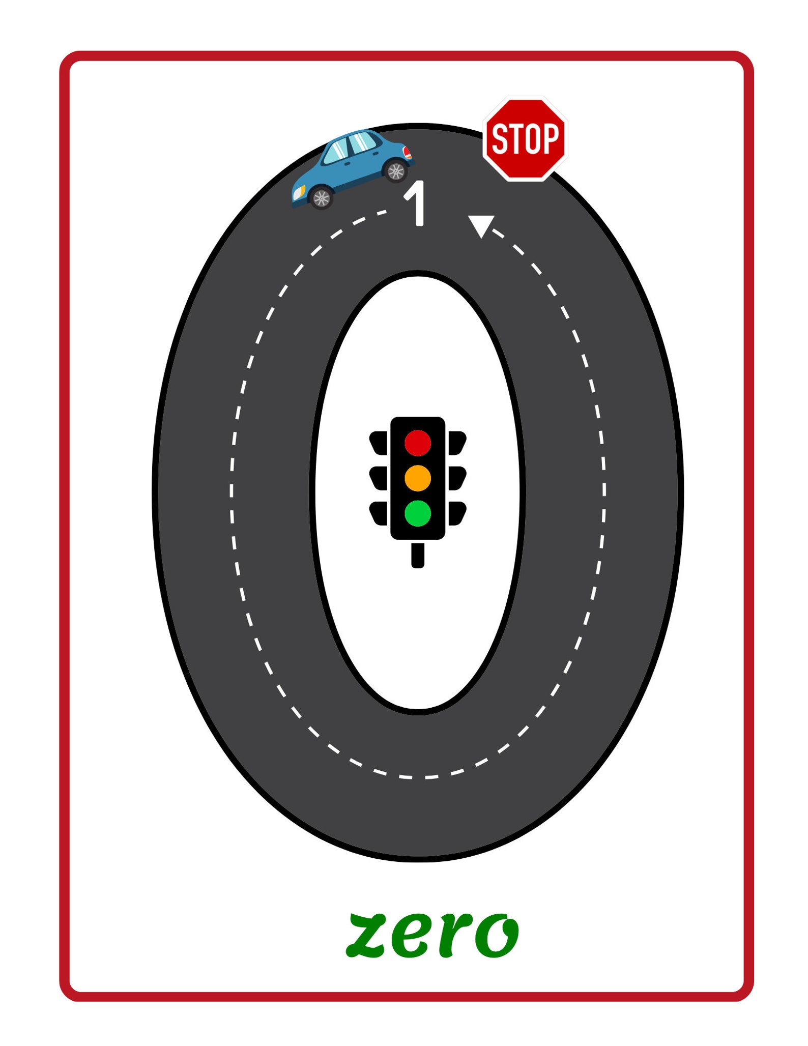 Numbers Printable Road Mat for Boys, Tracing Activity for Toddler and ...