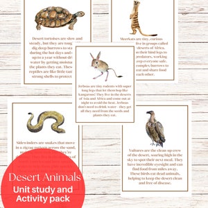Desert Animals Unit Study, Desert Activities, Nature Journal - Etsy