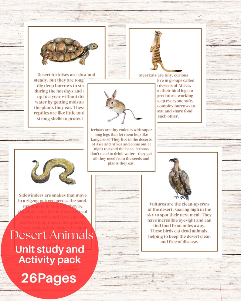 Desert Animals Unit Study, Desert Activities, Nature Journal - Etsy