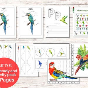PARROT Unit Study, Anatomy, Handwriting, Learning Materials ...