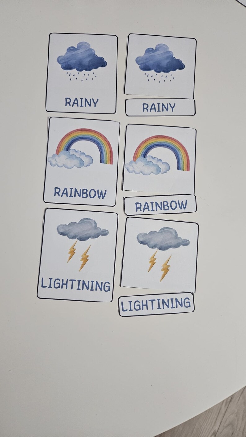 Weather Cards, Weather Cube. Weather Game. Montessori Flashcards. Pre ...