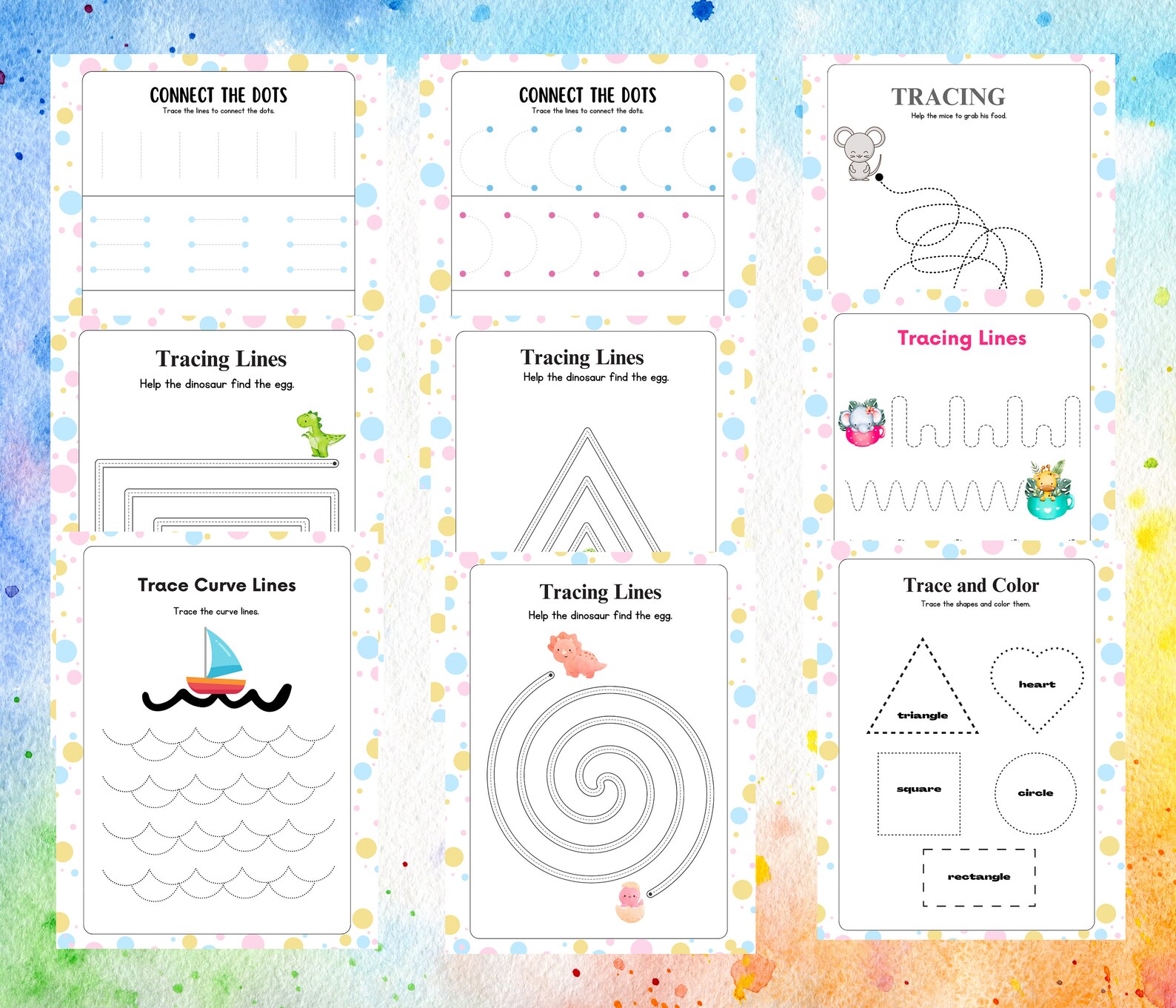 Homeschool Line Practice for Toddler, Preschool Tracing Lines and ...