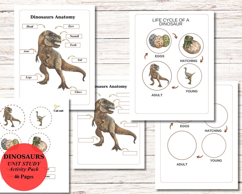 Dinosaurs Unit Study, Preschool Learning Pack (PDF) - Etsy