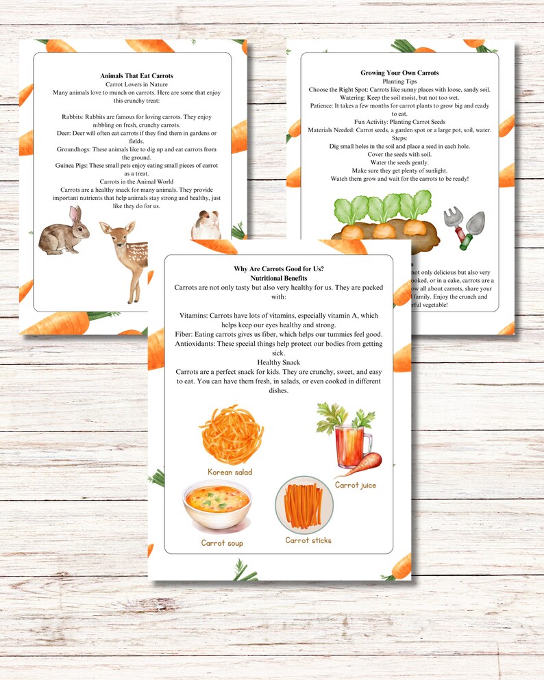 Carrot Unit Study, Vegetable Printable Activity, Nature Home School ...