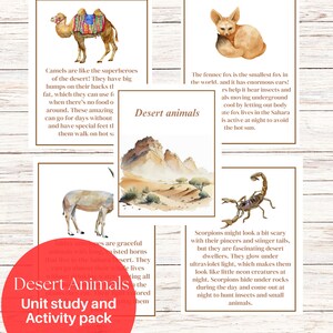Desert Animals Unit Study, Desert Activities, Nature Journal - Etsy