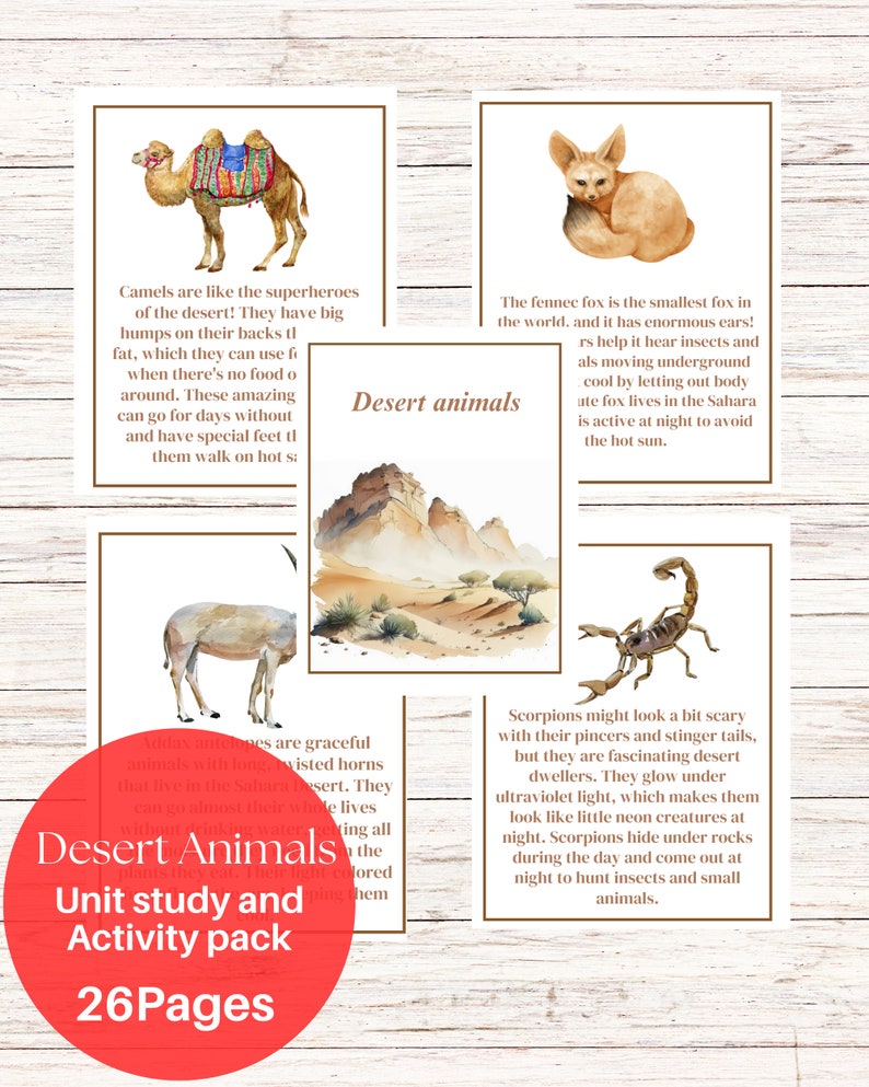 Desert Animals Unit Study, Desert Activities, Nature Journal - Etsy