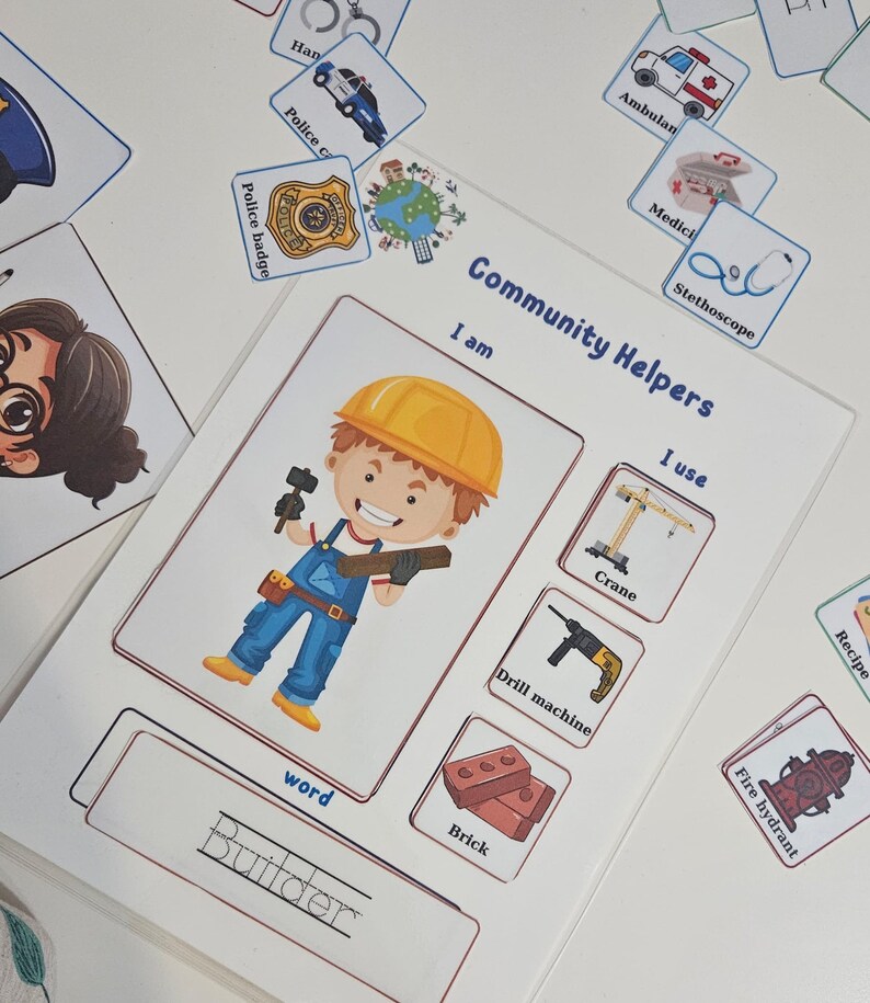 Community Helpers, Homeschool Activity, Preschool Printable, Montessori ...