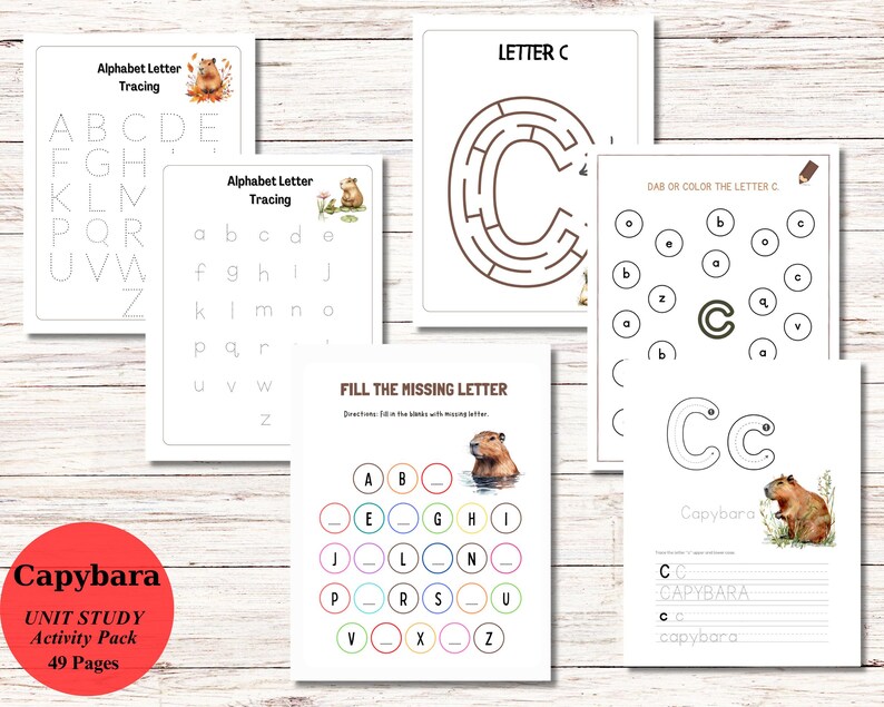 Capybara Unit Study and Activity Pack, Instant Download - Etsy