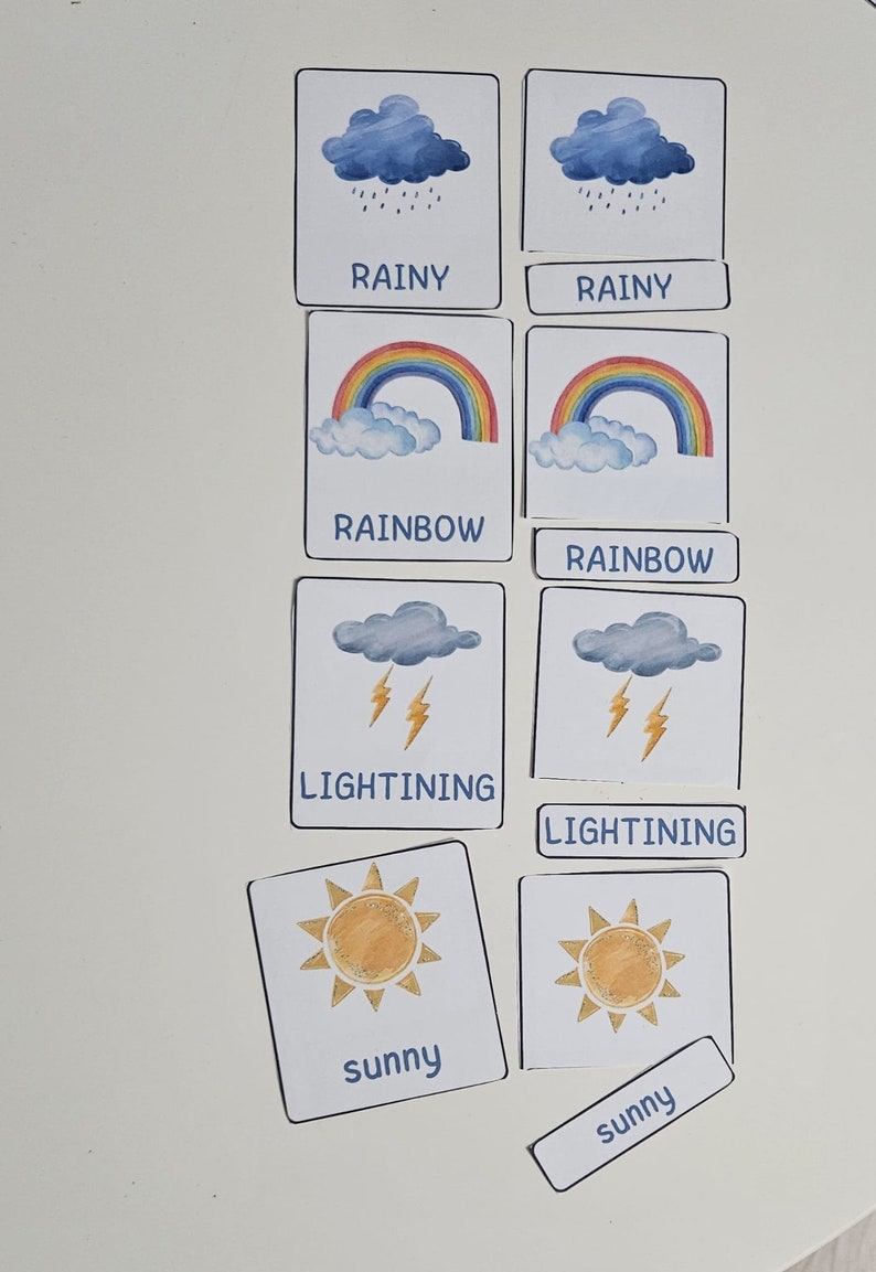 Weather Cards, Weather Cube. Weather Game. Montessori Flashcards. Pre ...
