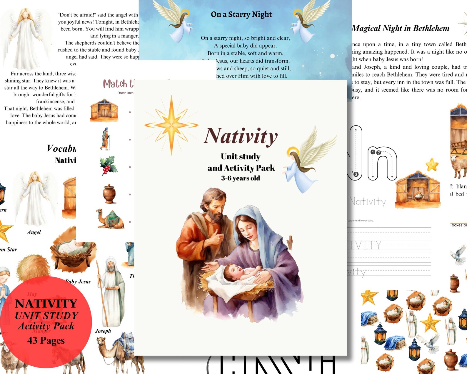 Nativity Unit Study, Nativity Activities, Nativity Poems, Nativity Printables, Jesus Birth ...