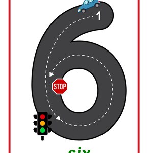 Numbers Printable Road Mat for Boys, Tracing Activity for Toddler and ...