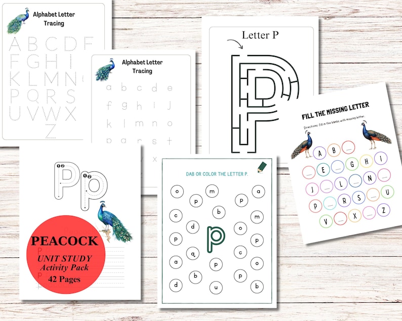 PEACOCK Unit Study and Activity Pack, Kids 3-6 Years Old, Anatomy ...