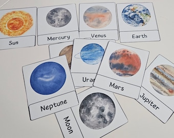 Solar System Poster & Flashcards - Etsy