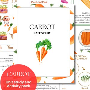 Carrot Unit Study, Vegetable Printable Activity, Nature Home School ...