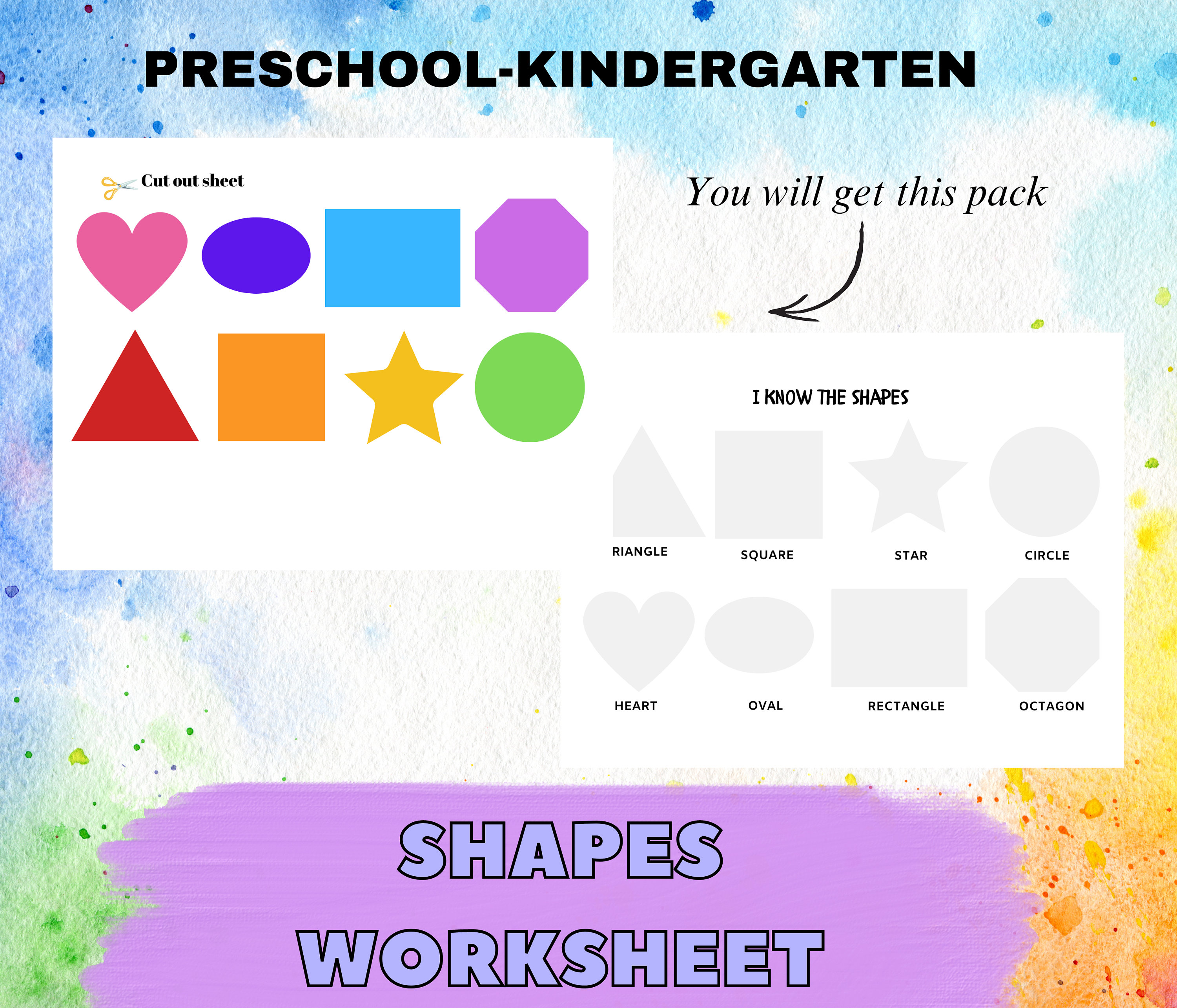 Printable Shapes Worksheets for Kids: Preschool - Kindergarten ...