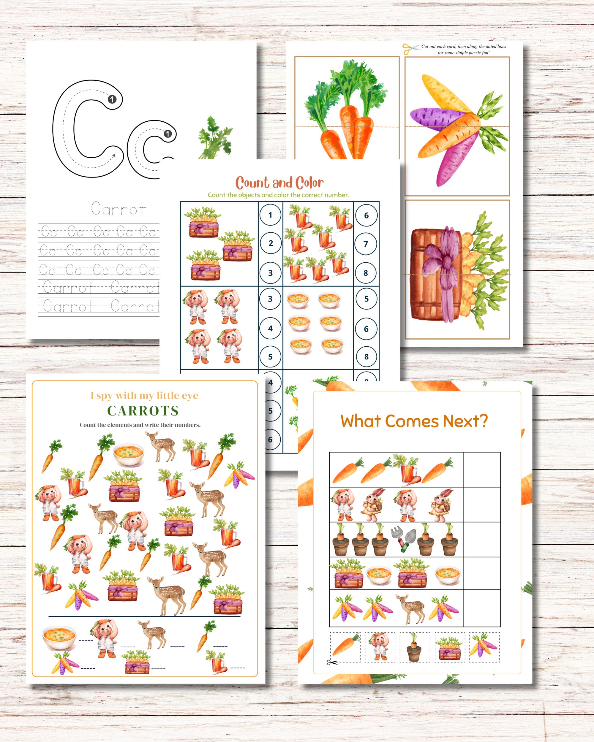 Carrot Unit Study, Vegetable Printable Activity, Nature Home School ...