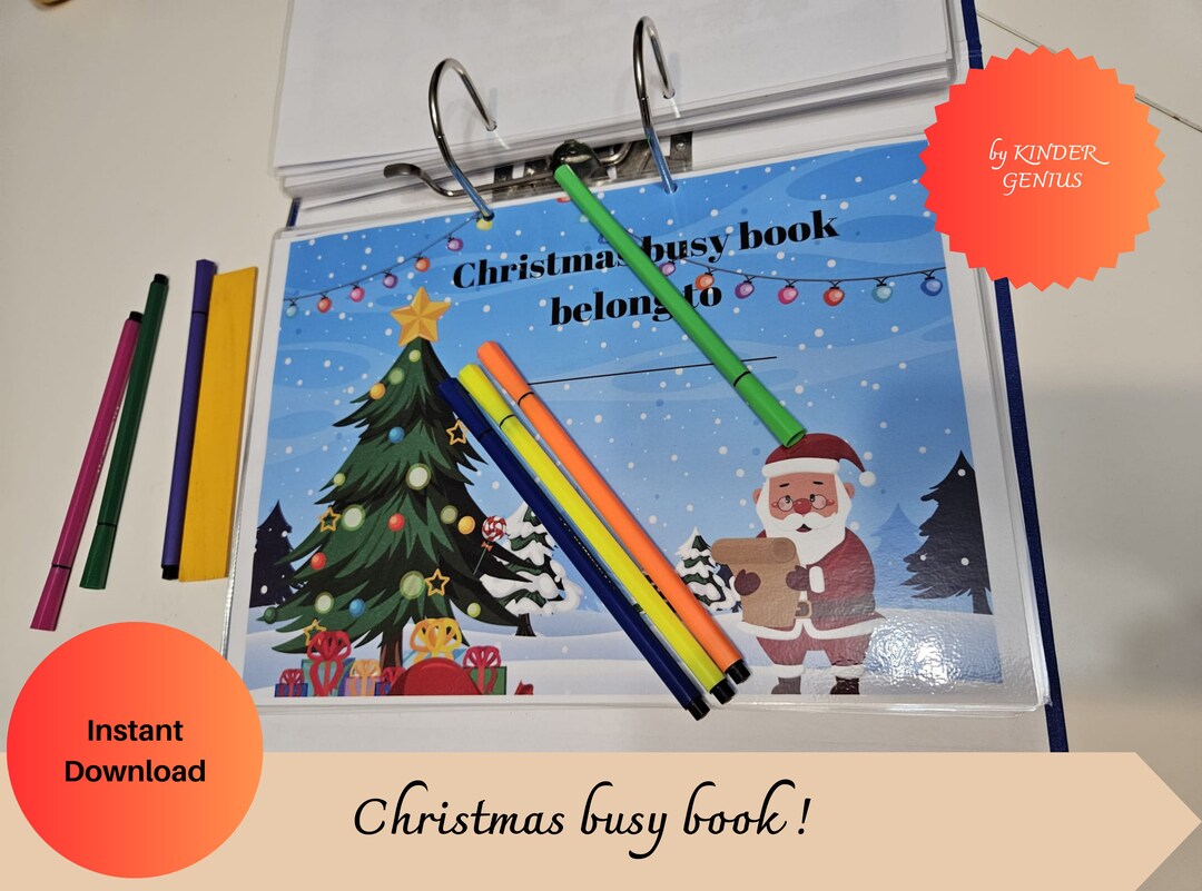 Christmas Busy Book , Toddler Busy Book Printable , Preschool Learning ...