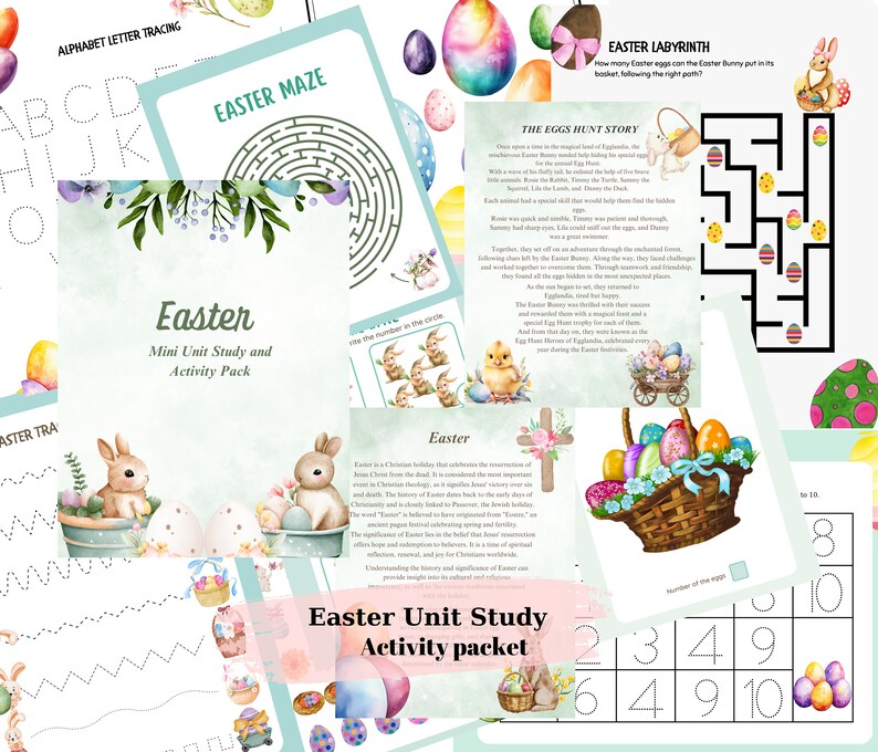 Easter Unit Study, Bunny Letter, Preschool Activities, DIGITAL DOWNLOAD ...