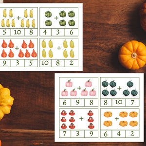 Montessori Pumpkins Printable Addition and Subtraction Clip Cards ...