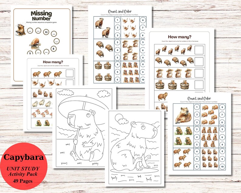 Capybara Unit Study and Activity Pack, Instant Download - Etsy