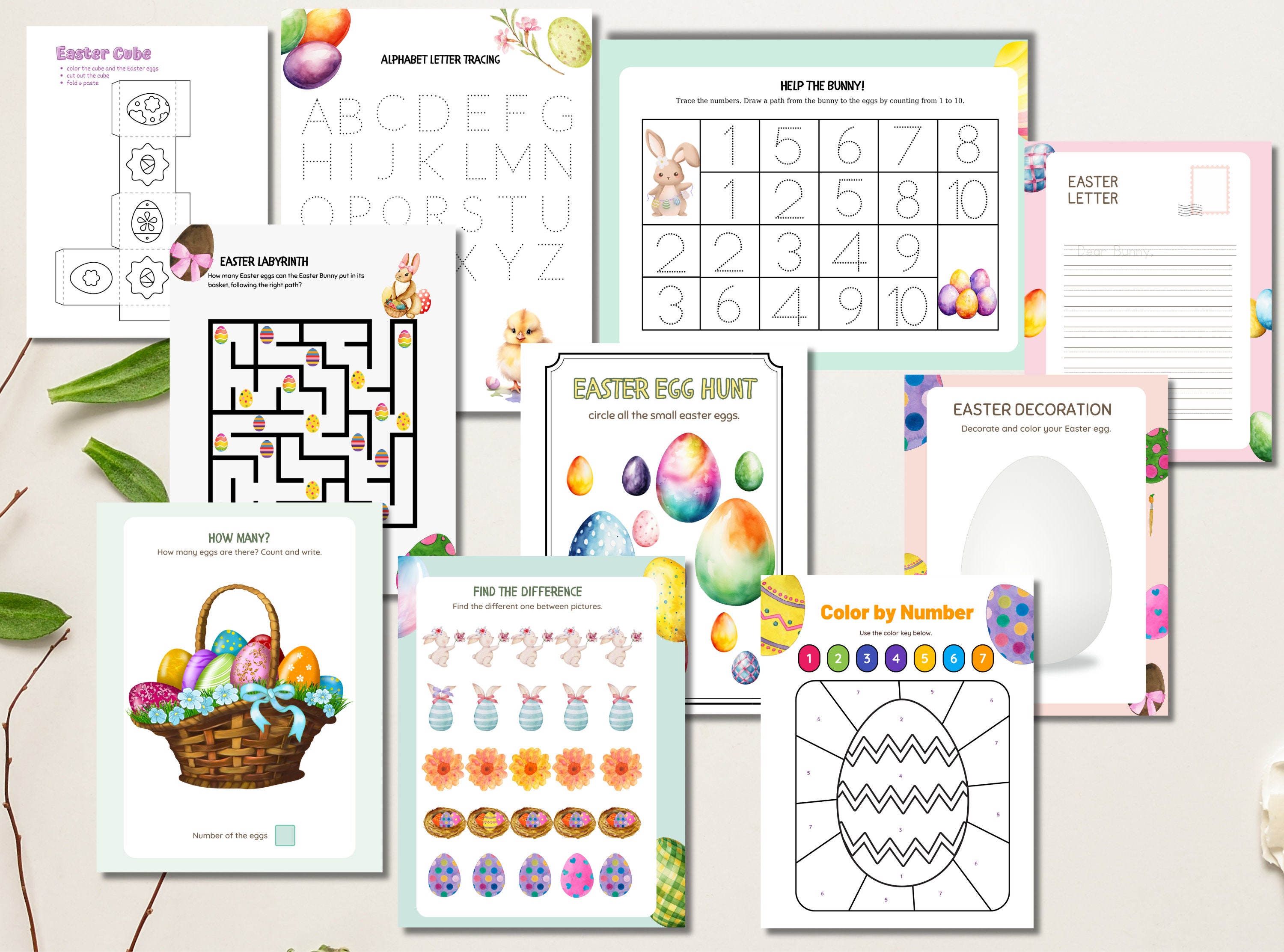 Easter Unit Study, Bunny Letter, Preschool Activities, DIGITAL DOWNLOAD ...