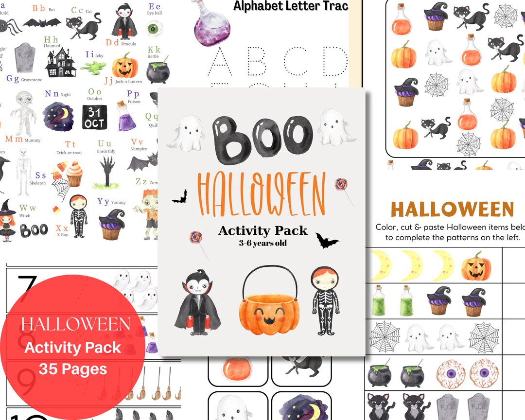 HALLOWEEN Activity Pack, Halloween Preschool Printable Digital, Instant ...