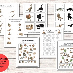 Dinosaurs Unit Study, Preschool Learning Pack (PDF) - Etsy