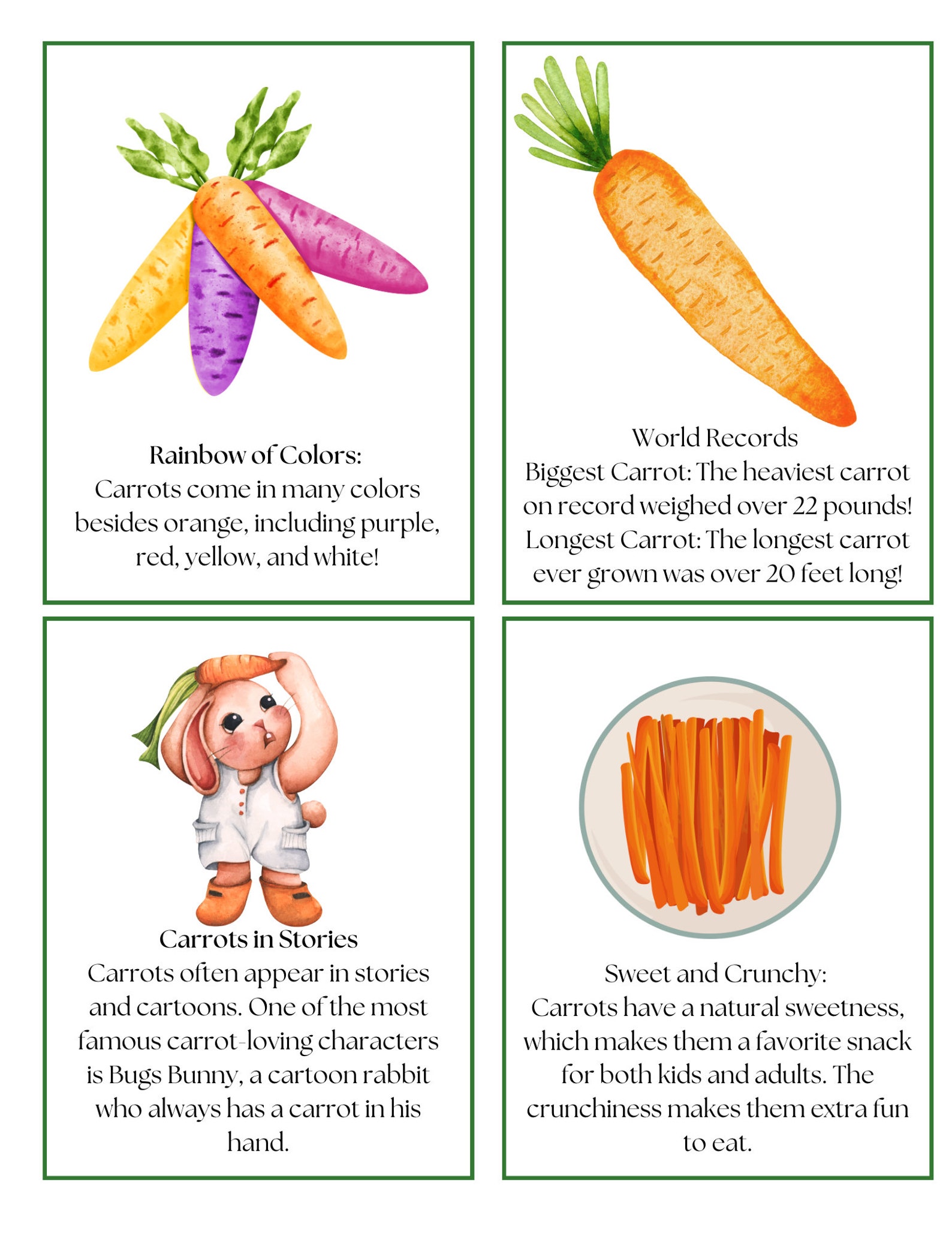 Carrot Unit Study, Vegetable Printable Activity, Nature Home School ...
