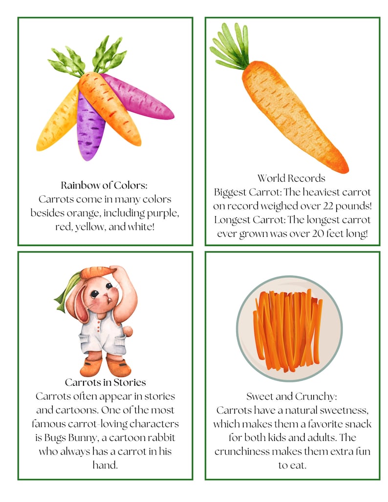 Carrot Unit Study, Vegetable Printable Activity, Nature Home School ...