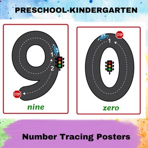 Numbers Printable Road Mat for Boys, Tracing Activity for Toddler and ...