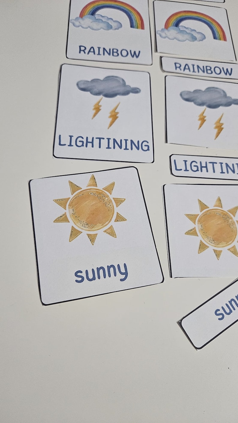 Weather Cards, Weather Cube. Weather Game. Montessori Flashcards. Pre ...