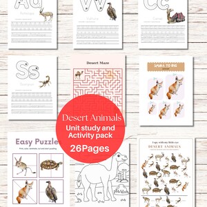 Desert Animals Unit Study, Desert Activities, Nature Journal - Etsy