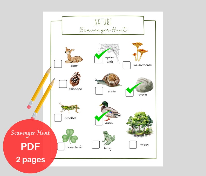 Nature Scavenger Hunt, Seasons, Party Games, Hiking, Woodland, Camping ...