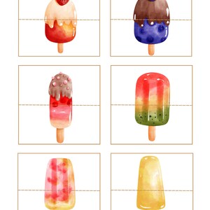 Ice Cream Matching Game for Kids, 20 Ice Cream Puzzles, Matching ...
