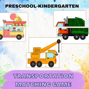 Vehicles Matching Activity, 26 Transports Puzzles, Symmetry Cards, Kids ...