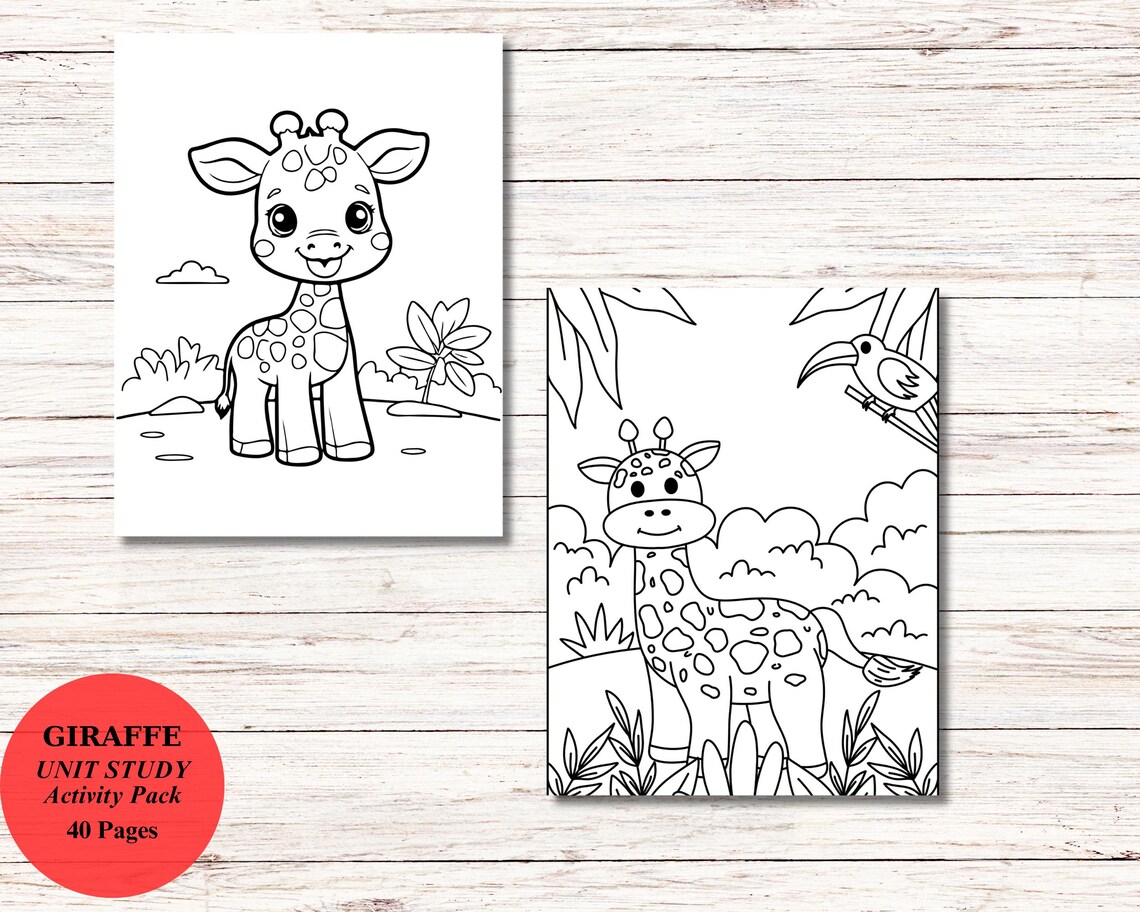 Giraffe Unit Study, Activity Pack, Homeschool Printable (PDF) - Etsy