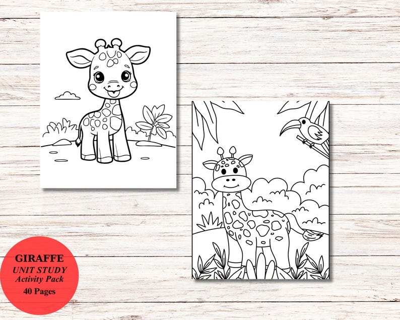 Giraffe Unit Study, Activity Pack, Homeschool Printable (PDF) - Etsy