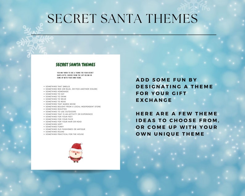 Secret Santa Gift Exchange Printable Bundle - Etsy